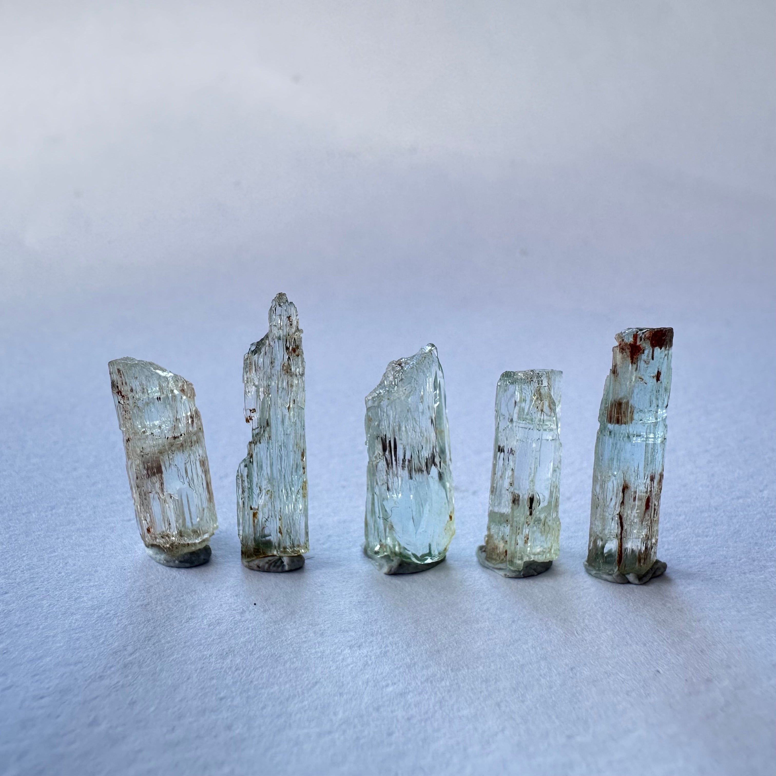 5 Aquamarine Crystals – Rare and Beautiful